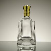 China Frost Surface Handling French Square Glass Bottle with 700ml 500ml / 250ml Capacity for sale