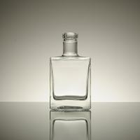 China Frost Surface Handling French Square Glass Bottle with 700ml 500ml / 250ml Capacity for sale