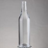 China Embossed Clear Round Tall Guala Cap Whiskey Bottle Glass Bottles with Corks for sale