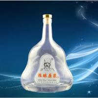 China 750ml Guitar Shaped Glass Bottles for Brandy Vodeka Wine Painted Color and Durable for sale