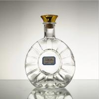 China 750ml Guitar Shaped Glass Bottles for Brandy Vodeka Wine Painted Color and Durable for sale