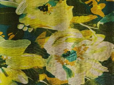 China 82% Rayon 18% Nylon Slubbed Cross Grain Printed Fabric 145cm Width for Apparel for sale