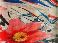 China 82% Rayon 18% Nylon Slubbed Cross Grain Printed Fabric 145cm Width for Apparel for sale
