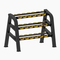 China Steel Tube 3 Tier Fitness Dumbbell Rack For Gym Loading 200kgs for sale