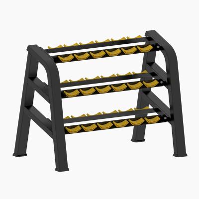China Steel Tube 3 Tier Fitness Dumbbell Rack For Gym Loading 200kgs for sale
