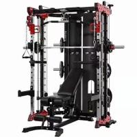 China Home Gym Fitness Exercise Equipment Rack Integrated Trainer Functional Smith Squat Rack for sale