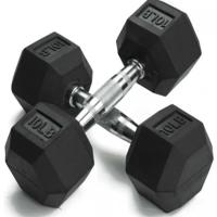 China Free Weight Rubber Hex Dumbbell Cross Fitness Dumbbell Gym Equipment for sale
