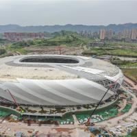 China Prefab Q690 Public Metal Steel Building Stadium Storefront for sale