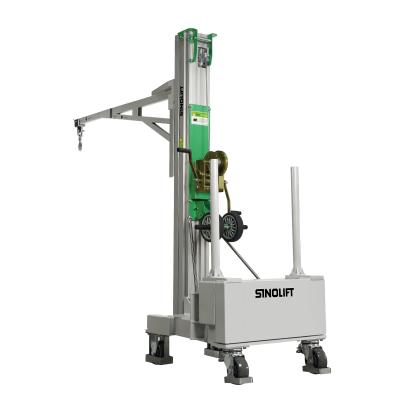 China BS01 Balanced Counterweight Manual Hand Winch Crane 150kg, Mobile Floor Crane with Counterweight & Swivel Hook, for Warehouse Workshop Construction for sale