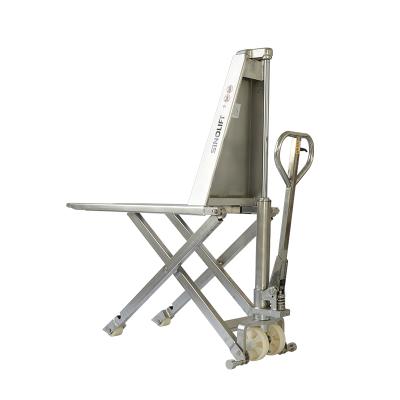 China Sinolift HLT15S-I 304 Stainless Steel High Lift Pallet Truck for Warehouses, Logistics & Medical Facilities for sale