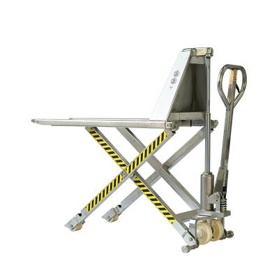 China Sinolift Stainless Steel High Lift Hydraulic Pallet Truck HLT15S-II for Corrosion-Resistant Material Handling for sale