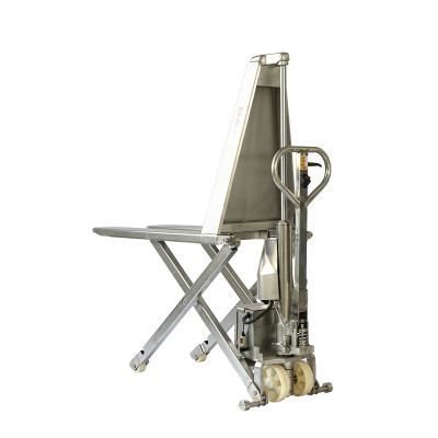 China SINOLIFT EHLT15S-I Stainless Steel High Lift Hydraulic Pallet Truck | 304 Stainless Steel | 800mm Max Lift | Electric & Manual Mode | For Food, Chemical, Medical Industries for sale
