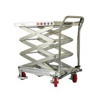 China TFD15S Stainless Steel Manual Scissor Lift Cart - Heavy Duty Double/Triple Hydraulic Lift Table for sale