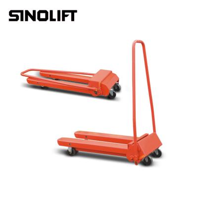 China MX Hand Mechanical truck lifter Foldable Hydraulic Pallet Truck Lifting Height 145mm Loading Capacity 300kg for sale