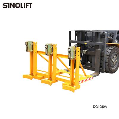 China DG1080A DG1080B Mechanical Drum Grabber Forklift Automatic Clamping Capacity 450kg for sale