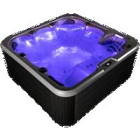 China Half Sunken Simple Modern 8 Person SPA Whirlpool Bathtub In White Marble for sale