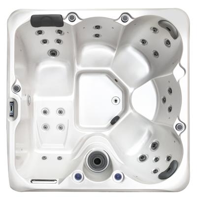 China Modern Design American Acrylic Freestanding Hot Tub with 5 Years Warranty and 1900x1900x800mm Size for 4 Seats + 1 Lounger for sale