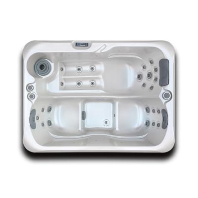China Freestanding Luxury Hot Tub Spa Tub with 25 Jets 2 Seats + 1 Lounge and 5 Years Warranty for sale