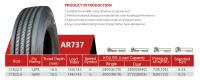 China 11R22.5 AR737 TUBELESS TRUCK TYRE, BUS TYRE WITH STRONG STEERING AND GROUND GRIP for sale