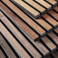 China 21mm Wooden Slat Acoustic Panel With PET And Veneer Akupanel For Office Home for sale