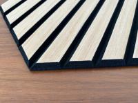 China 10mm PET Wood Veneer Acoustic Panels Slat Acoustic Decorative Panel No MDF for sale
