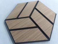 China OEM ODM Sound Absorbing PET Wood Veneer Acoustic Panels Lightweight Wall Panel Without MDF for sale