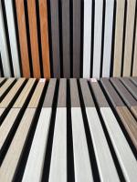 China Wooden Grille Akupanel Authentic Wood Veneer Finishes Interior Decoration Wall Panel for sale