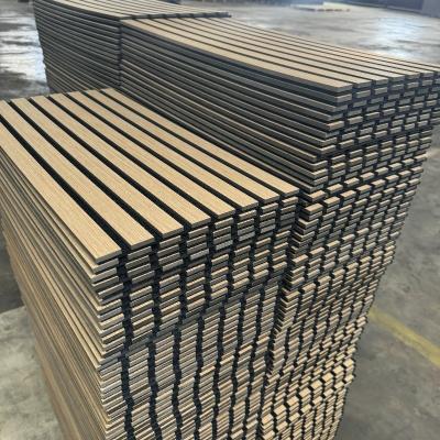 China Acoustic Solid Wood Wall Panels Soundproof Wood Slat Wall Panels For Home Wall Decor for sale