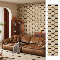 China Raw Wood Color PVC Veneer Hexagon Sound Proof Panels for sale