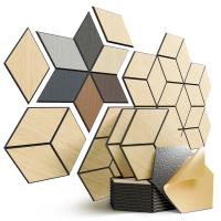 China Direct Stick PET Hexagon Wall Panel For Indoor Wall Soundproofing for sale