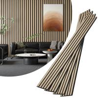 China Wood Strip Sound Absorbing Panel For Studio Living Room Wall Decor Veneer MDF Background Soundproof Grille for sale