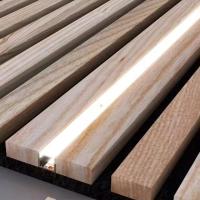 China PVC Veneer MDF PET Wooden Grille Acoustic Wall Panel With Lights Various Options for sale