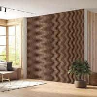 China Curved Wavy Wood Acoustic Panel Interior Decoration for sale
