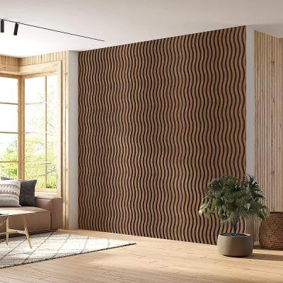 China Curved Wavy Wood Acoustic Panel Interior Decoration for sale