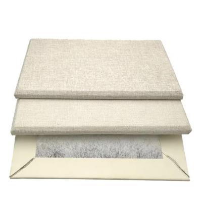 China 1200 X 600 Fabric Acoustic Wall Panel Adhesive Fiberglass Sound Absorbing Fabric Coverd for sale