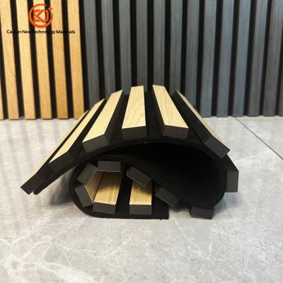 China Customizable 3D Wood Veneer MDF Wave Panels - Bendable, Curly & Great for Acoustic Design for sale