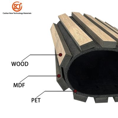 China Decorative 3D MDF Wave Board with Wood Veneer - Curved, Flexible & Ideal for Acoustic Treatments for sale