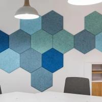 China Soundproof 9mm PET Felt Acoustic Panels Acoustic Hexagon For Wall Covering And Decoration for sale
