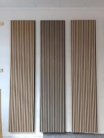 China Modern Wood Slat Acoustic Wall Panel With Eco PET Felt Backing And Sound Absorption for sale