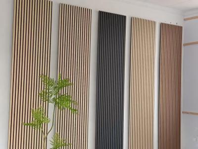 China 240 X 60 Cm Wood Slat Acoustic Panel Factory Producing Office Wall PET Sound Absorbing for sale