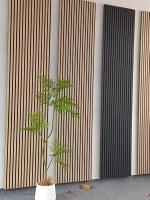 China Wood Sound Absorbing Slatted Wall Panels PET Felt MDF Core Office Home Decoration for sale