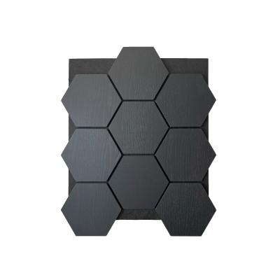 China OEM ODM Wood Veneer Hexagonal MDF Acoustic Wall Panel for sale