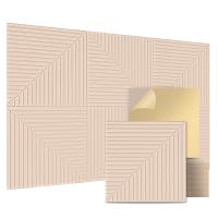 China Polyester Fiber Carved Wood Texture Wall Sound-absorbing Board Customized Color Patterns for sale