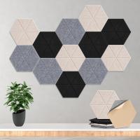 China Polyester fiber honeycomb type DIY cutting acoustic panel for home decoration of living room for sale