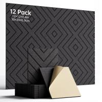 China Modern 12-Pack Home Office White Self-Adhesive Acoustic Panels 30*30CM Soundproof Wall Panels for Hotel Soundproof Foam Panels for sale