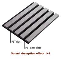China Modern Design Double-Layer Polyester Fiber Acoustic Wall Panel Sound Insulation Decorative PET Slat Panels for Hotels for sale