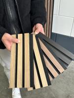 China Wood Slat Acoustic Panels PET Back Board With High NRC For Stylish Interior Noise Control for sale