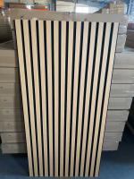 China Acoustic Wood Slat Panels Custom Slat Spacing NRC>0.85 for Boutique Offices Statement Home Walls Easy DIY Install for sale