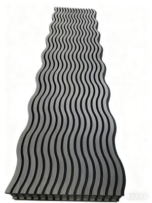 China Wavy Wood Slat Acoustic Panel High Sound Absorption (NRC>0.85) For Hotel Lobby Decor & Sound Control Custom Shape for sale
