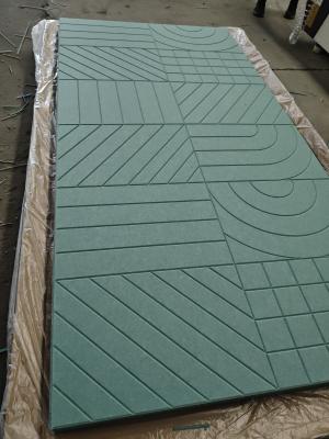 China Decorative Engraved PET Fiber Acoustic Panels For Interior Wall Sound Absorption for sale